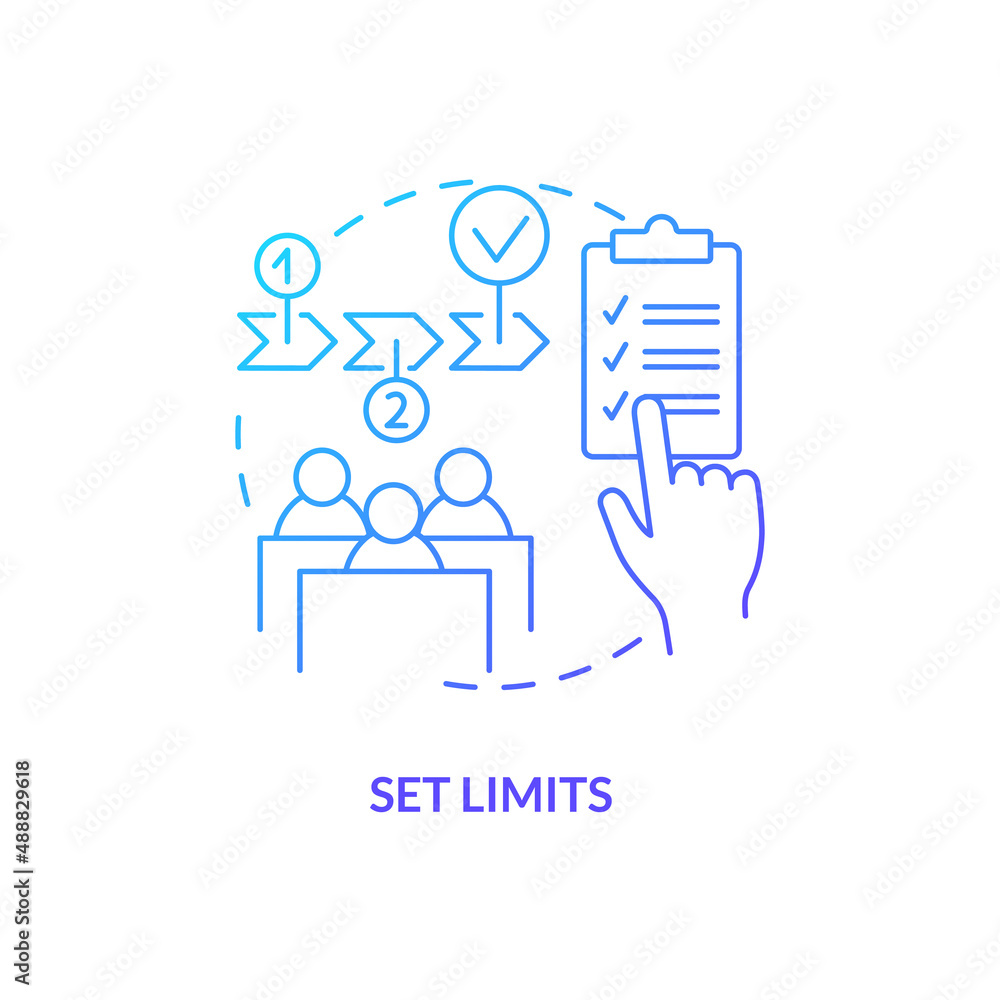 Set limits blue gradient concept icon. Class discipline. Tips for ...