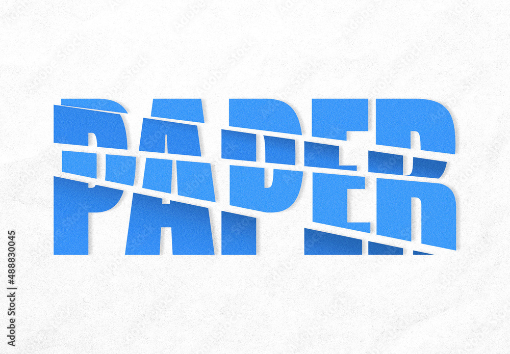 Sliced Paper Style Text Effect Mockup Stock Template | Adobe Stock