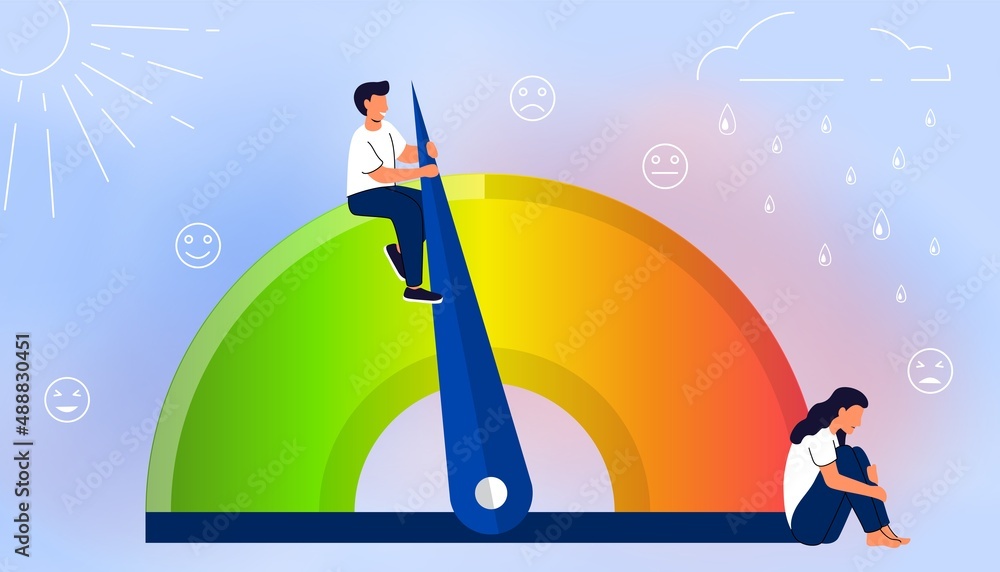 Stress level meter Concept of emotional overload, stress level, burnout ...