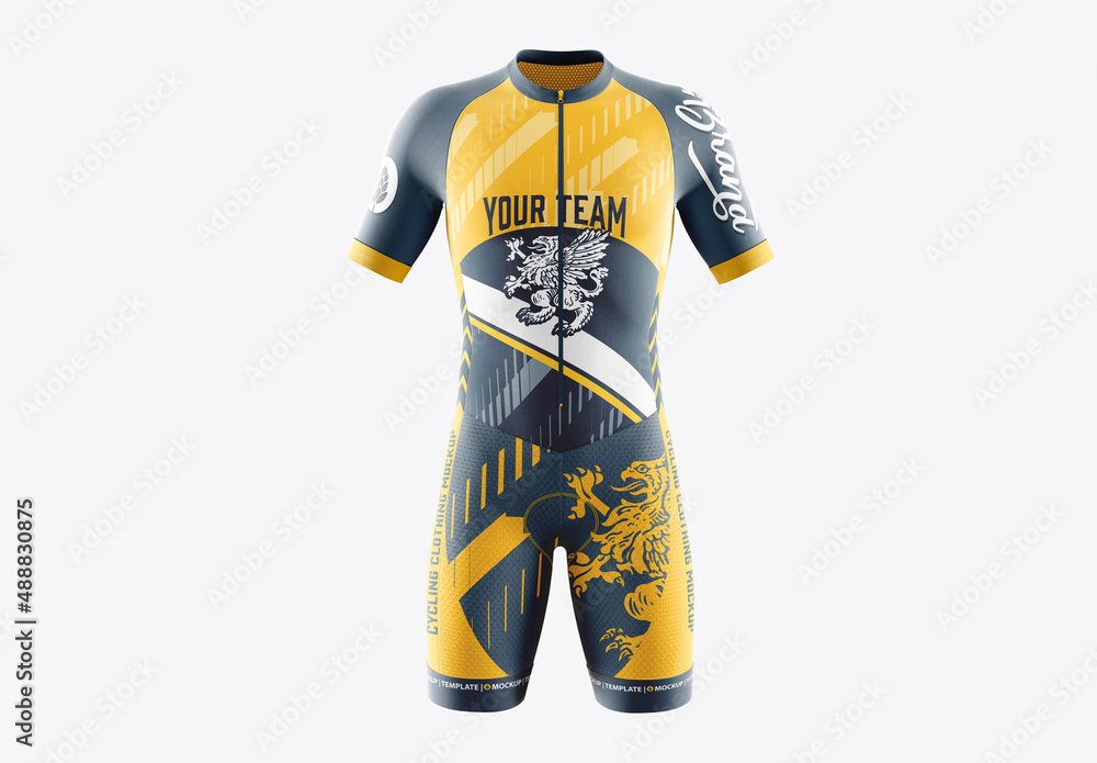 Men's Cycling Suit Mockup Stock Template | Adobe Stock