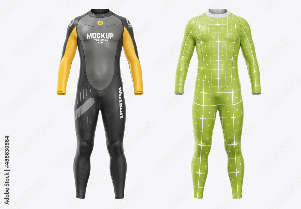 Men’S Full Wetsuit Mockup Stock Template | Adobe Stock