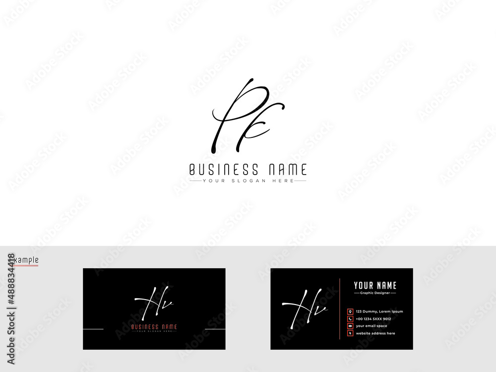Black PK Signature Letter Logo, New Signature pk Logo and business card ...