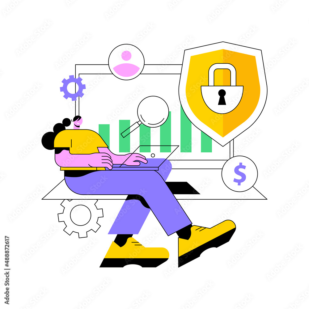 Cyber security risk management abstract concept vector illustration ...