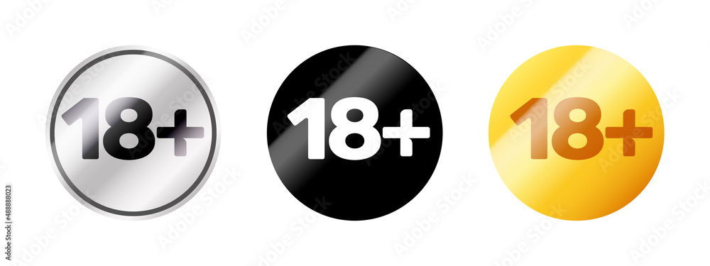 18 plus adult only vector sign icon. 18 plus symbol warning badge ...