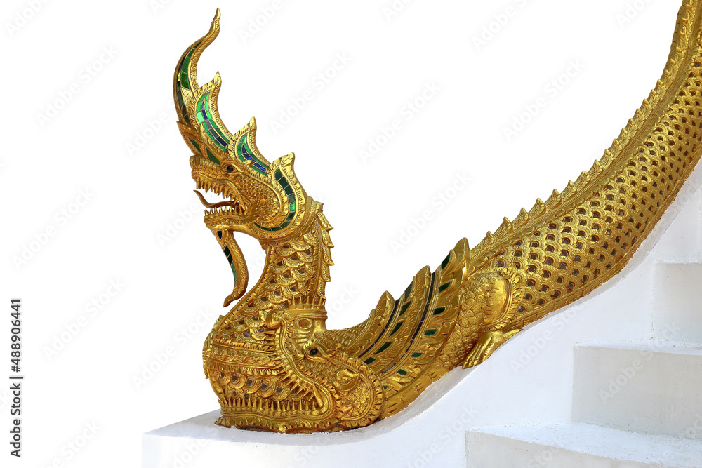 Naga Heads isolated on white background. Naga heads along the Naga ...