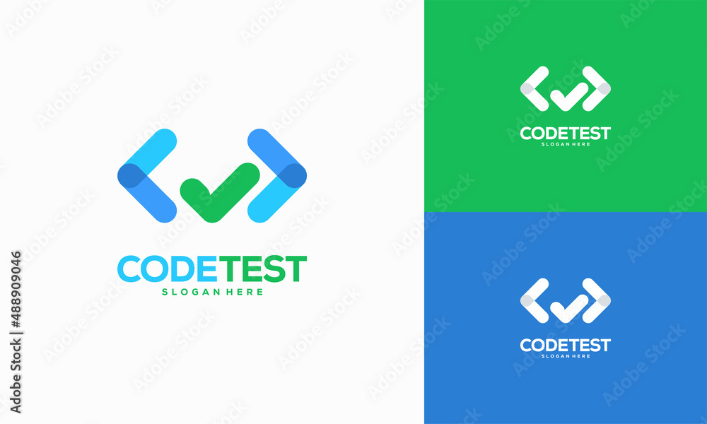 Vetor de Code Tester Logo Template Design Concept, Programmer ...