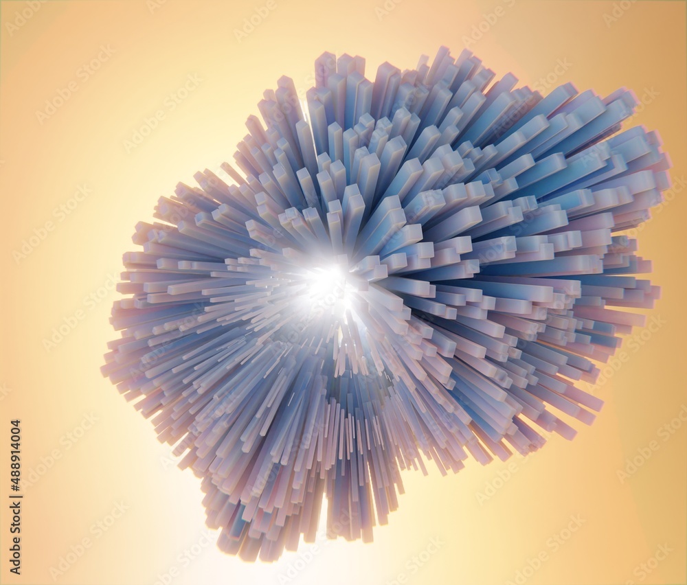 Background wallpaper procedural forms with light trays. Copy space for ...