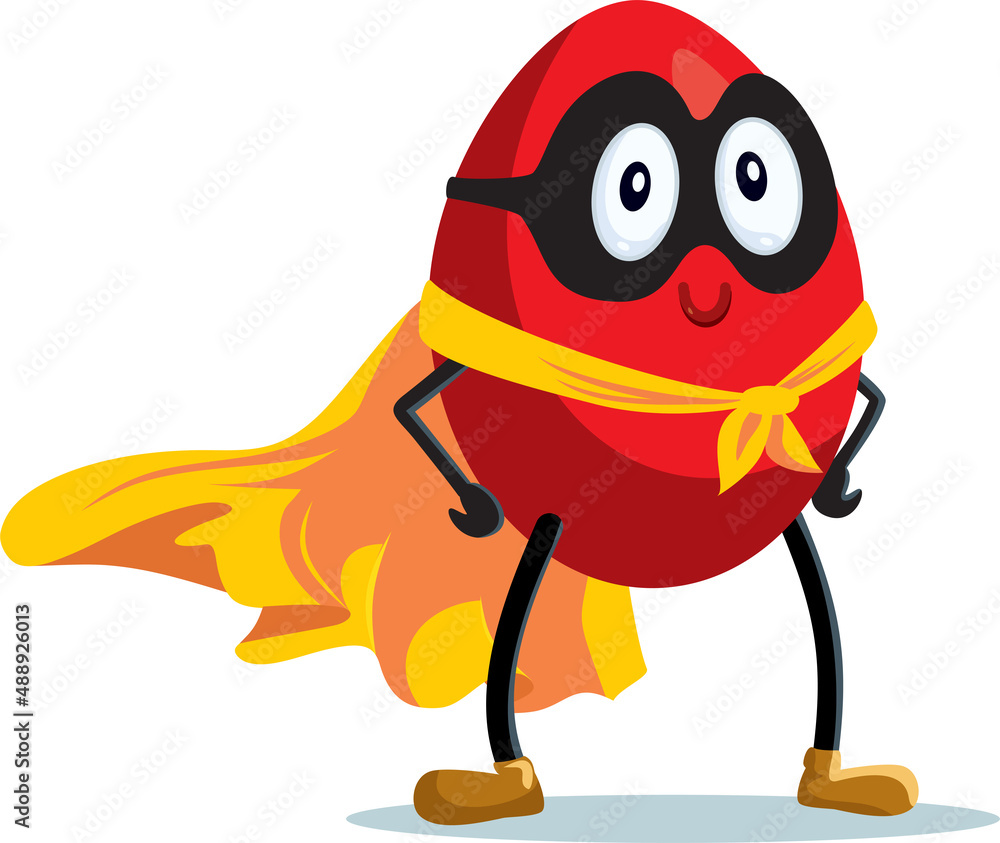 Superhero Easter Egg Wearing Cape and Mask Vector Cartoon Illustration Stock Vector | Adobe Stock
