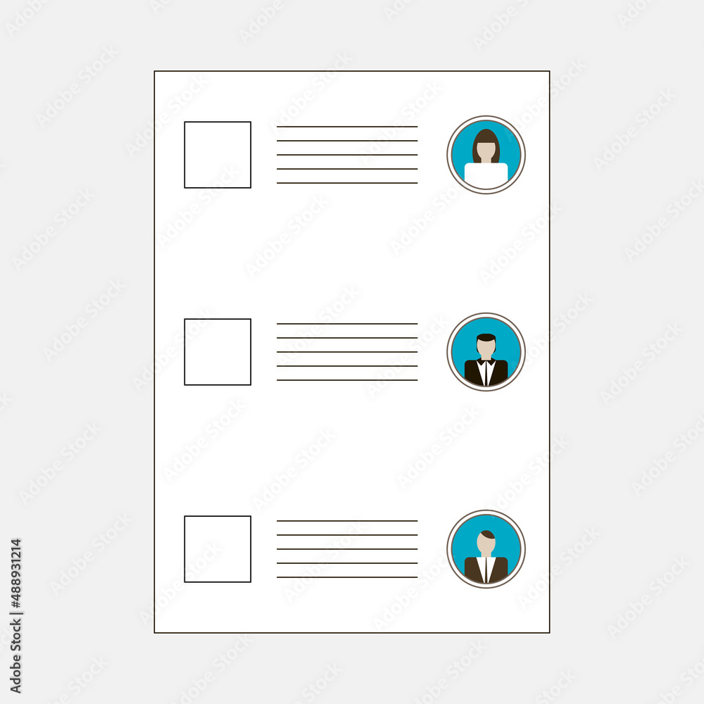 Questionnaire or ballot for selection of three candidates. Election ...