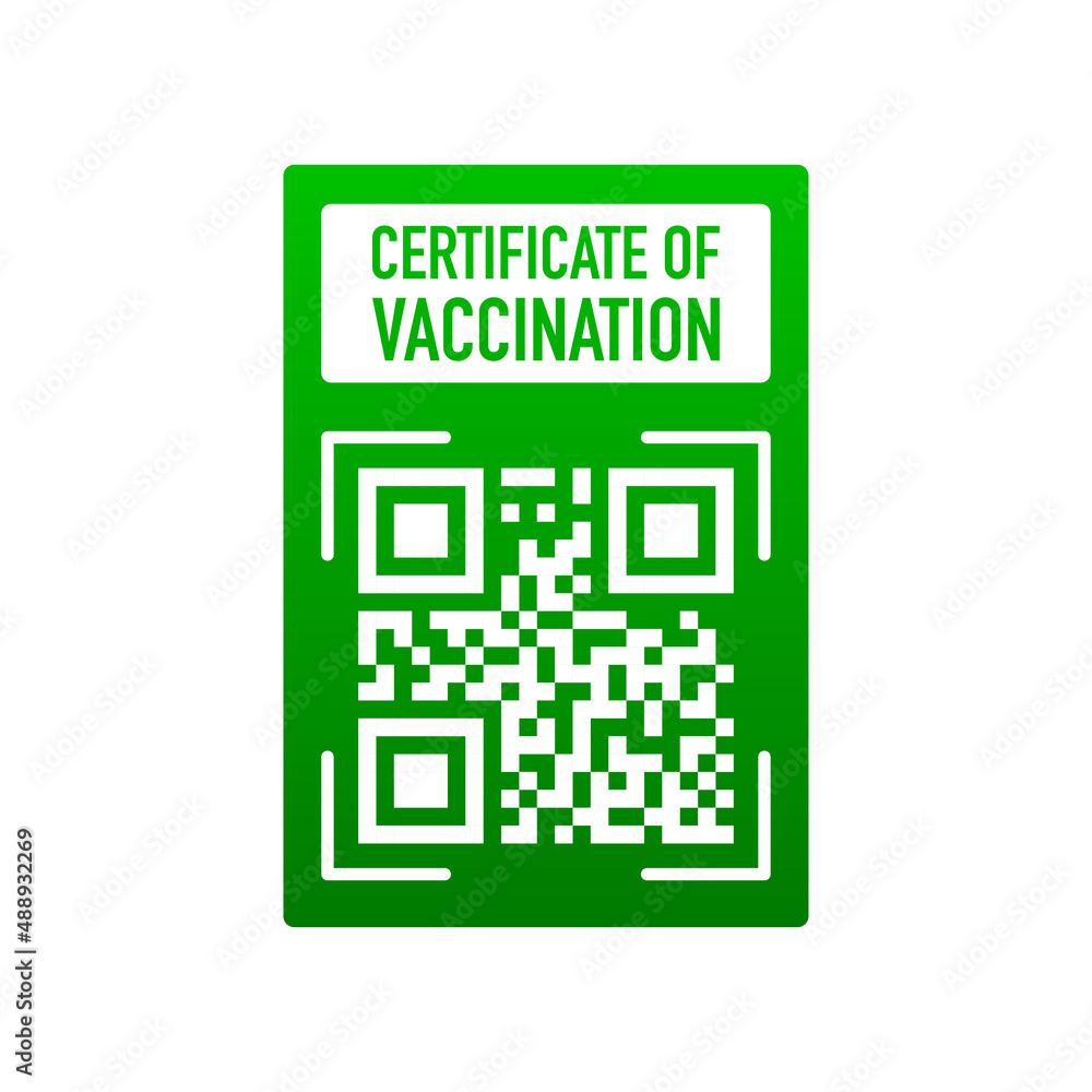 Vaccination certification, to certicy been vaccinated of coronavirus covid-19. Scan QR code ...