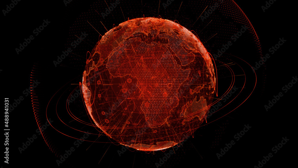 Digital earth rotating,Concept 3d animation social future technology ...