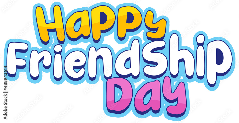 Happy Friendship Day word logo on white background Stock Vector | Adobe ...