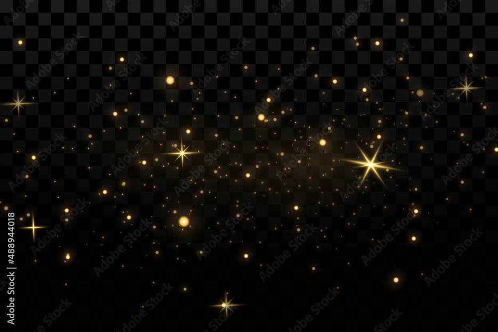 Light effect. Background of sparkling particles. Glittering elements on ...