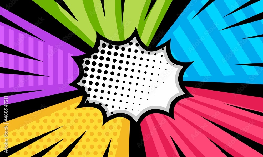 Blank colorful comic background design Stock Vector | Adobe Stock
