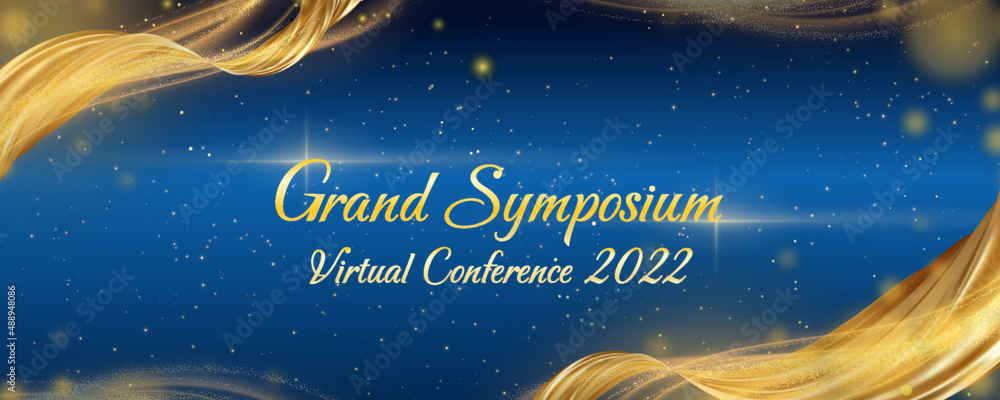 blue grand event background backdrop luxury gold wave Stock Vector ...