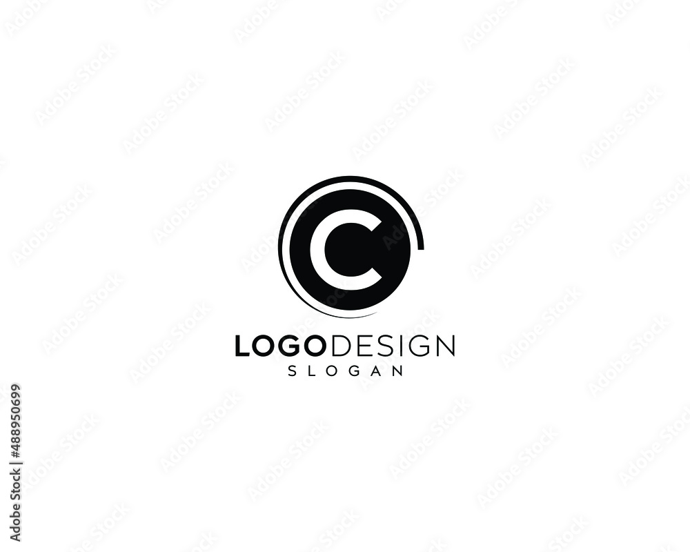 Minimalist letter C Logo Design Stock Vector | Adobe Stock