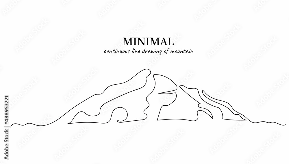 Mountain background vector. Snow landscape line illustration. Sketch ...