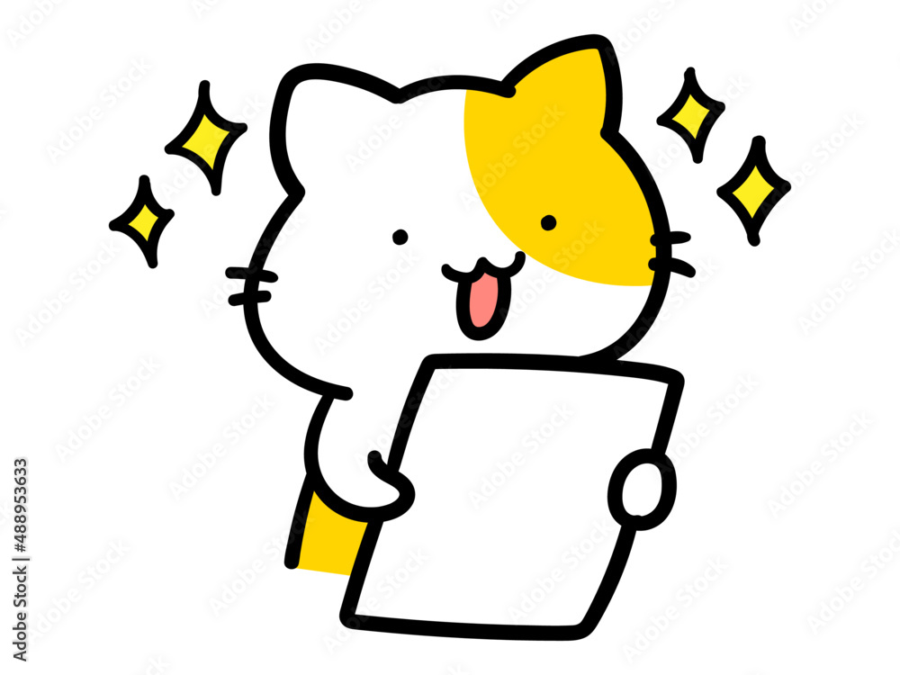 よくできたテストを眺めるかわいいねこの手書き風イラスト Stock ベクター | Adobe Stock