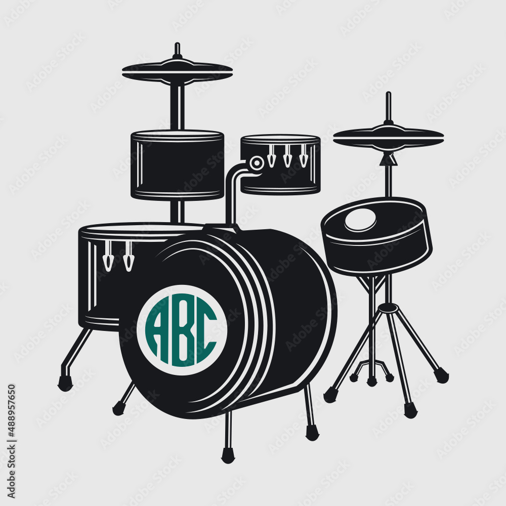 Drums Set Split Monogram Svg | Drumming Svg | Drums Svg | Drummer Svg ...