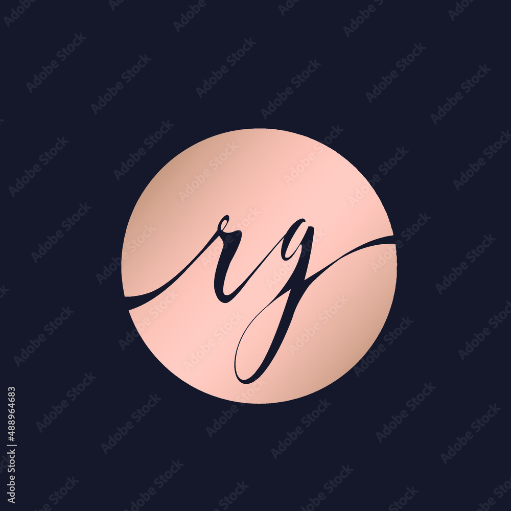 RG monogram logo.Calligraphic signature icon.Letter r and letter g ...