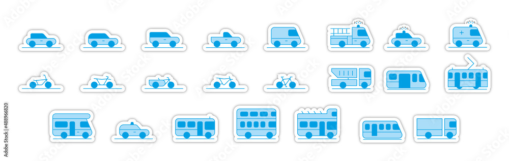 Pictogrammes et icones véhicules et transports Stock Vector | Adobe Stock