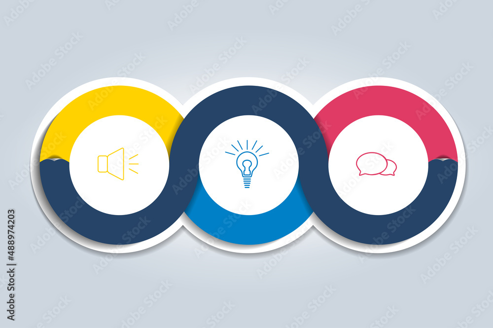 Process progress diagram with three steps. Schema, diagram, infographic ...