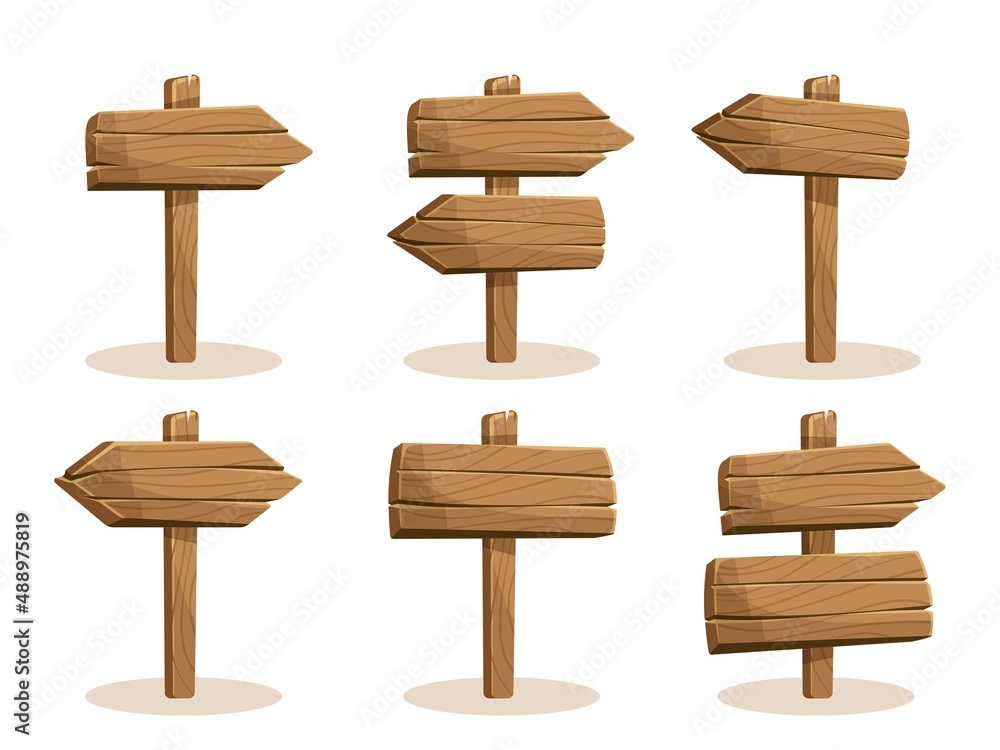 Realistic wooden pointer, billboard, signboard, Vector. Blank banner ...
