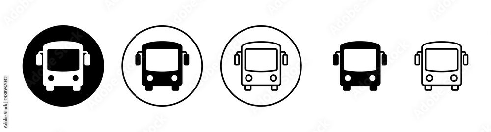 Bus icons set. bus sign and symbol Stock Vector | Adobe Stock