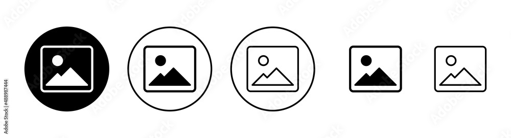 Picture icons set. photo gallery sign and symbol. image icon Stock ...