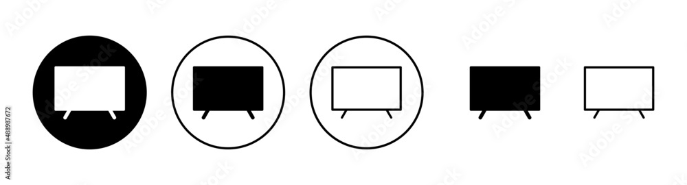 Tv icons set. television sign and symbol Stock Vector | Adobe Stock