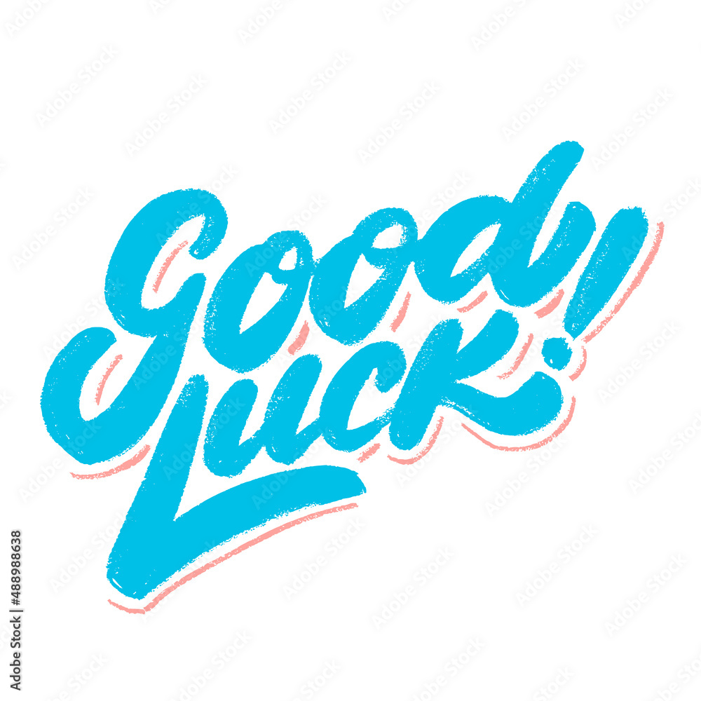 Póster Good luck. Vector lettering handwritten sign. – Cuadro para ...