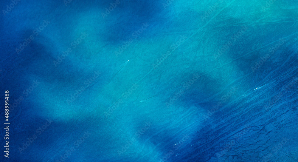 Sea surface pattern aerial view photo from space, planktons, turquoise ...