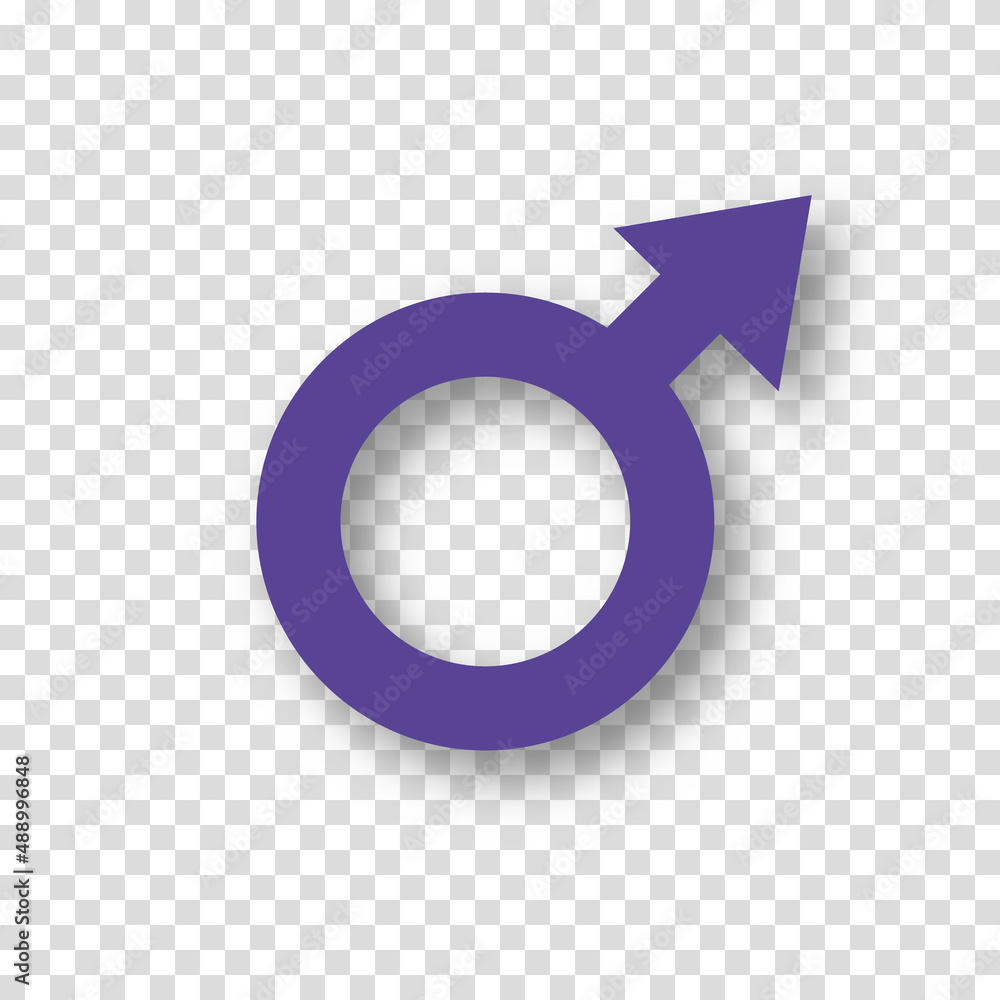Male icon, gender sign on transparent background. Men gender sign for ...