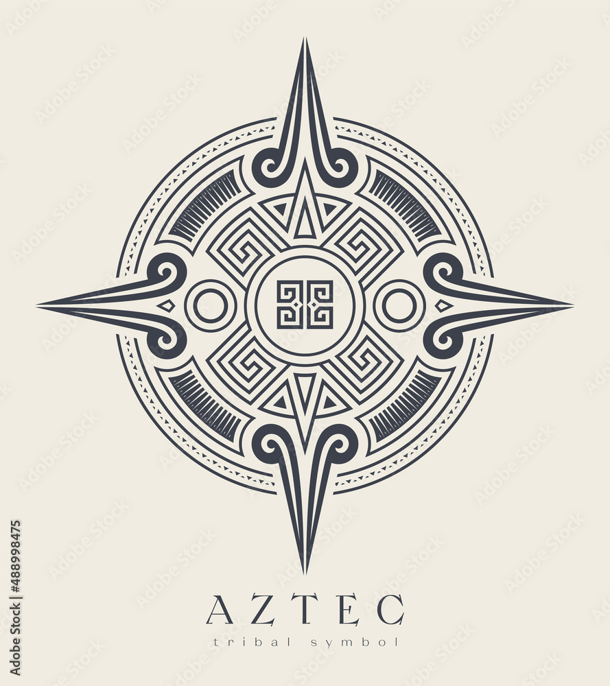 Aztec Tribal Vector Elements. Ethnic Shapes Symbols Design for Logo or ...