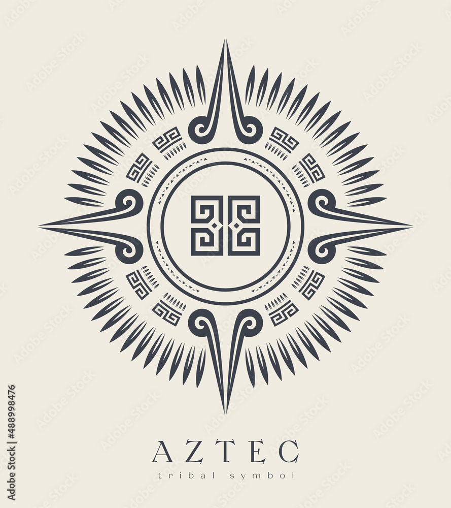 Aztec Tribal Vector Elements. Ethnic Shapes Symbols Design for Logo or ...