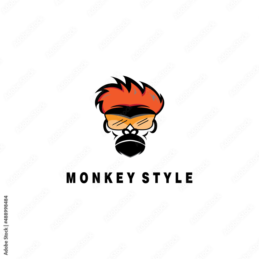 monkey logo illustration clipart design vector Stock Vector | Adobe Stock