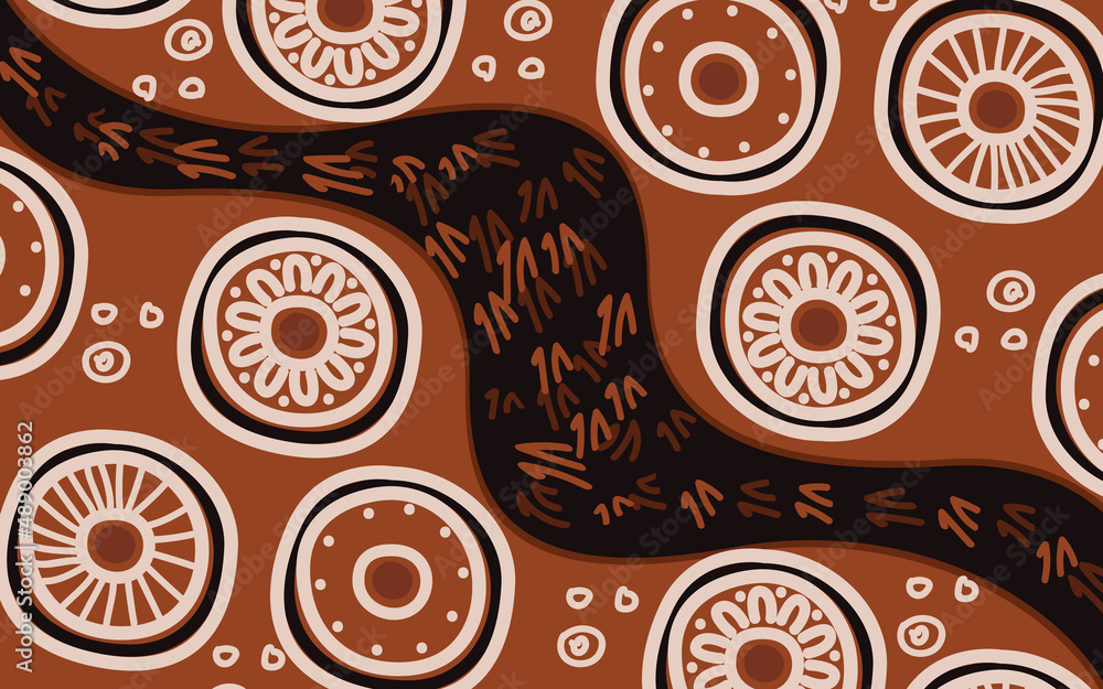 Aboriginal kangaroo track vector artwork Stock Vector | Adobe Stock