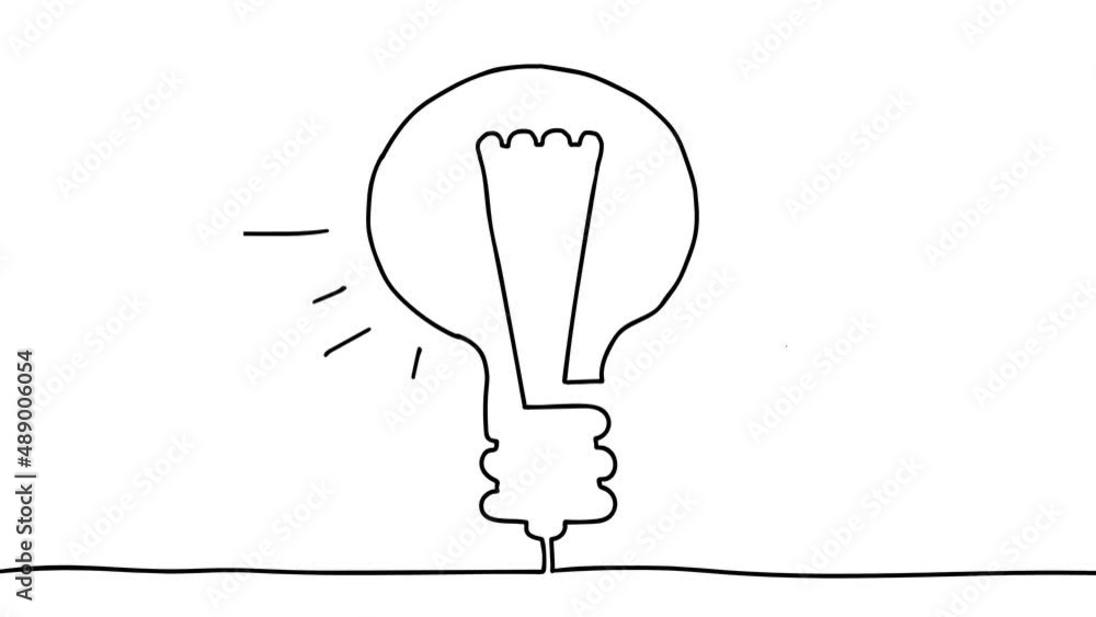 Self drawing animation, single continuous one line drawing of light ...