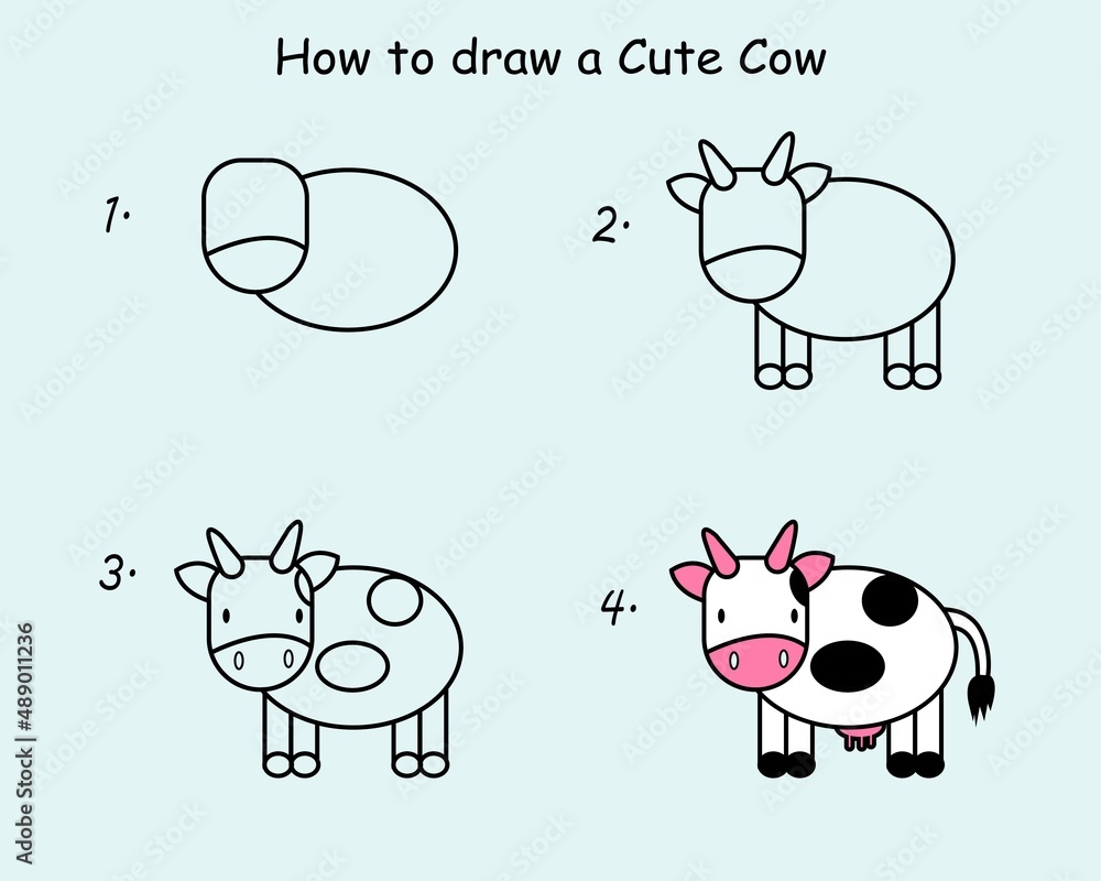How To Draw A Cow For Kids