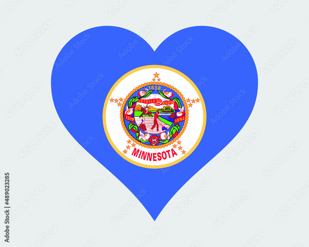 Minnesota USA Heart Flag. MN US Love Shape State Flag. Minnesotan ...