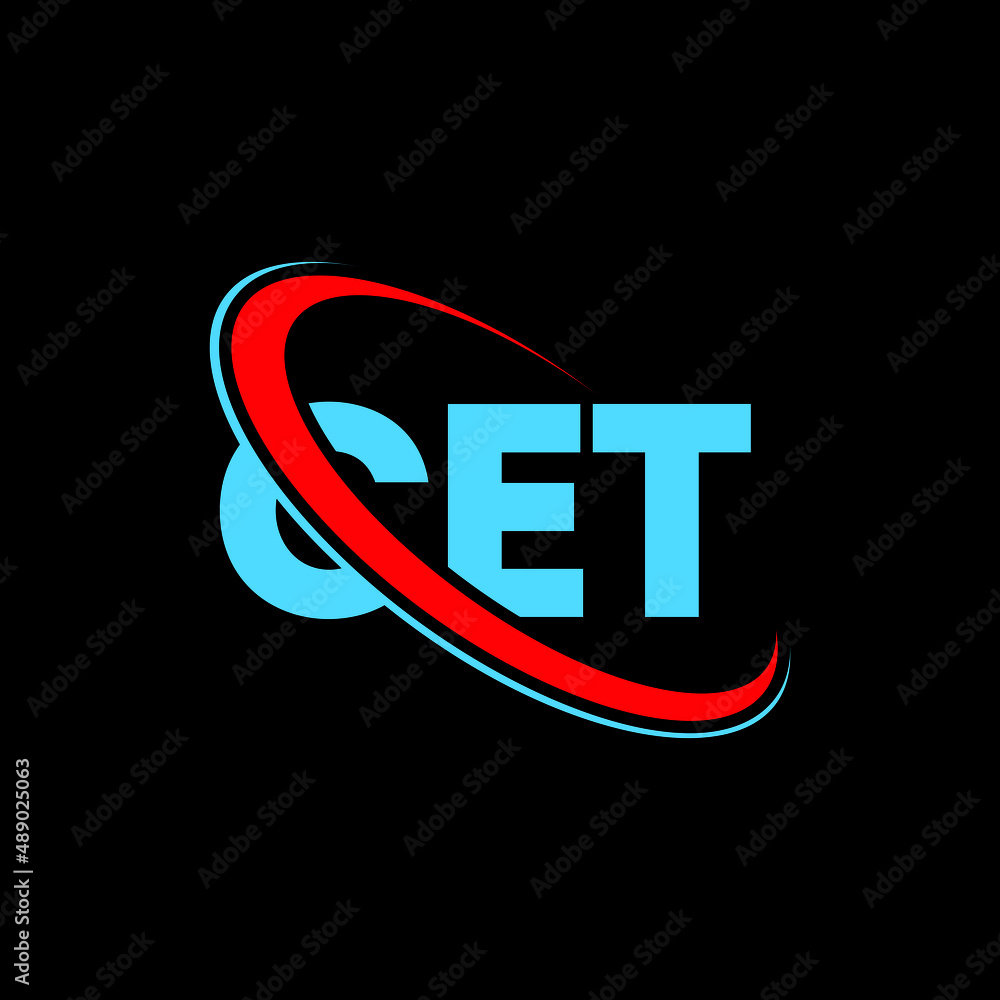 CET logo. CET letter. CET letter logo design. Initials CET logo linked ...