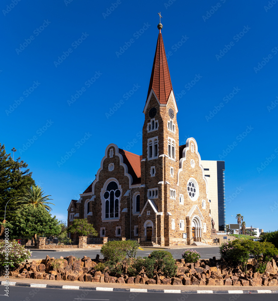 Historic Christ Church ("Christuskirche"), a landmark of Windhoek ...