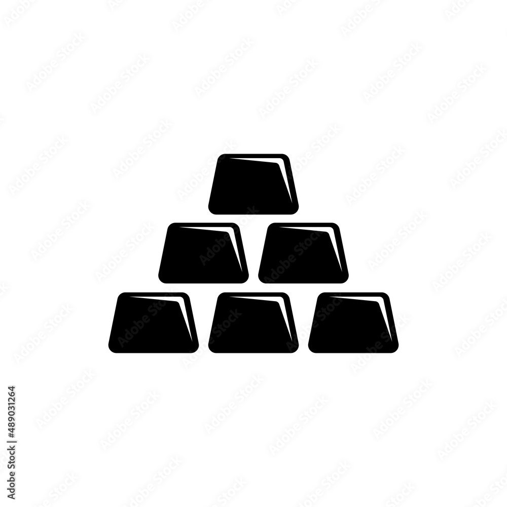 Gold Bars Pyramid, Stack Precious Metal Ingots. Flat Vector Icon ...