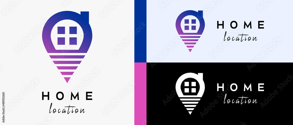 home location logo design template with a creative and simple concept ...