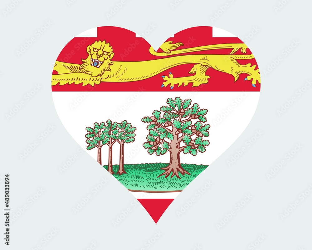 Prince Edward Island Canada Heart Flag. PEI Canadian Love Shape ...