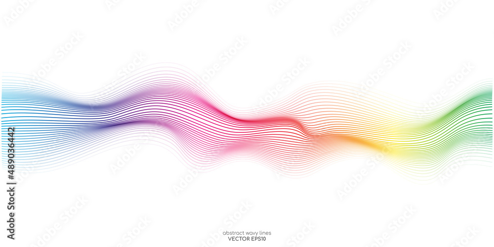 Vector Wave Lines Flowing Dynamic In Colorful Isolated On White Background For Concept Of Ai