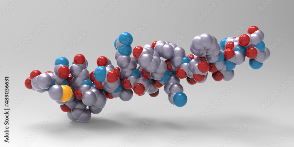Molecule of the human hormone glucagon Stock Illustration | Adobe Stock