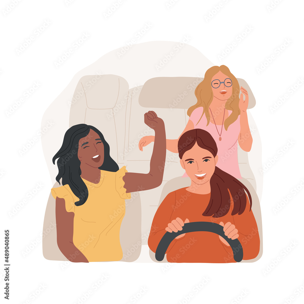 Cartoon Car Ln A Teenager