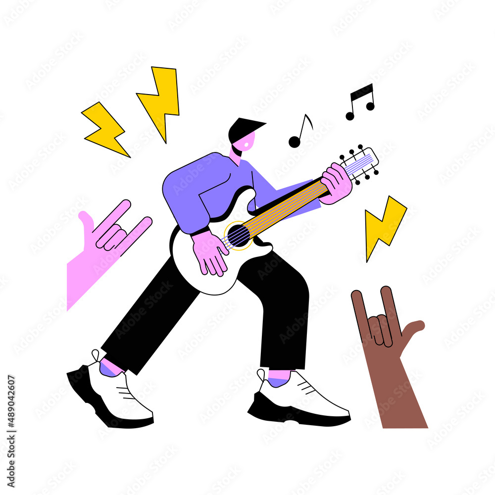 Rock music abstract concept vector illustration. Rock-and-roll concert ...