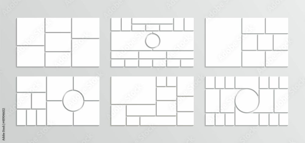 Collage layout. Moodboard template. Photo mood board grid. Mosaic ...